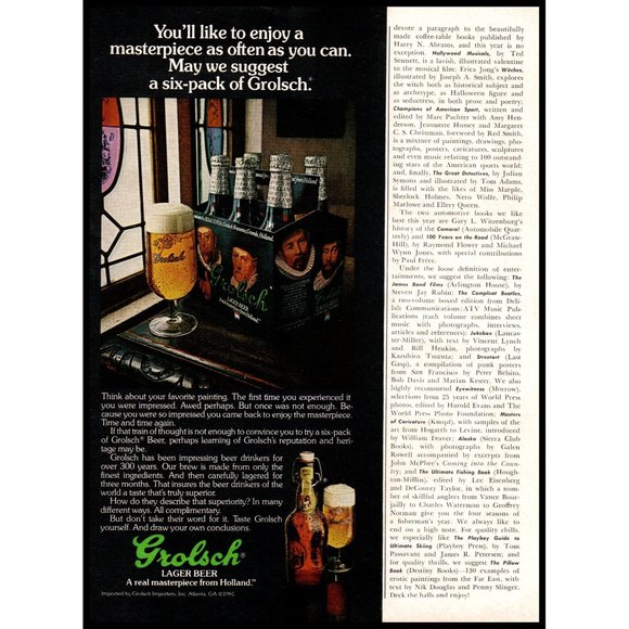 Grolsch | Art | 982 Grolsh Dutch Lager Beer Vintage Print Ad 6 Pack Holland Wall Art Man Cave ...